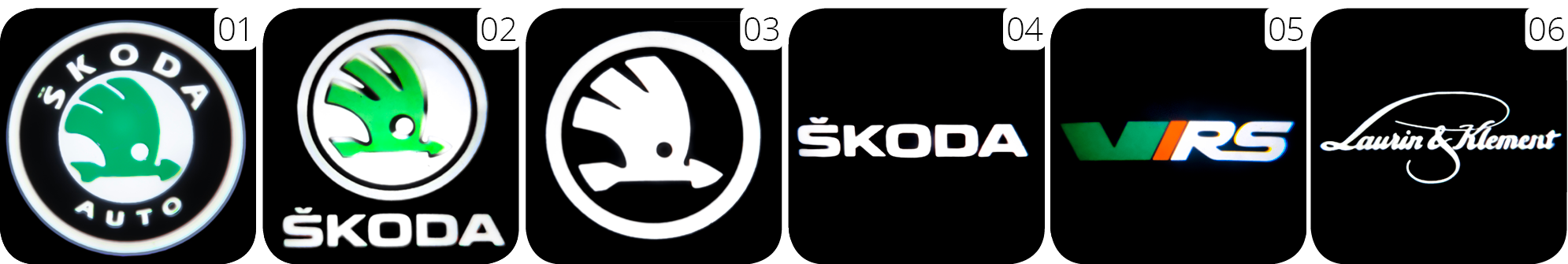 Skoda LED Projektor HD Laurin&Klement Octavia I II 2001 - 2013 LED Logo ...