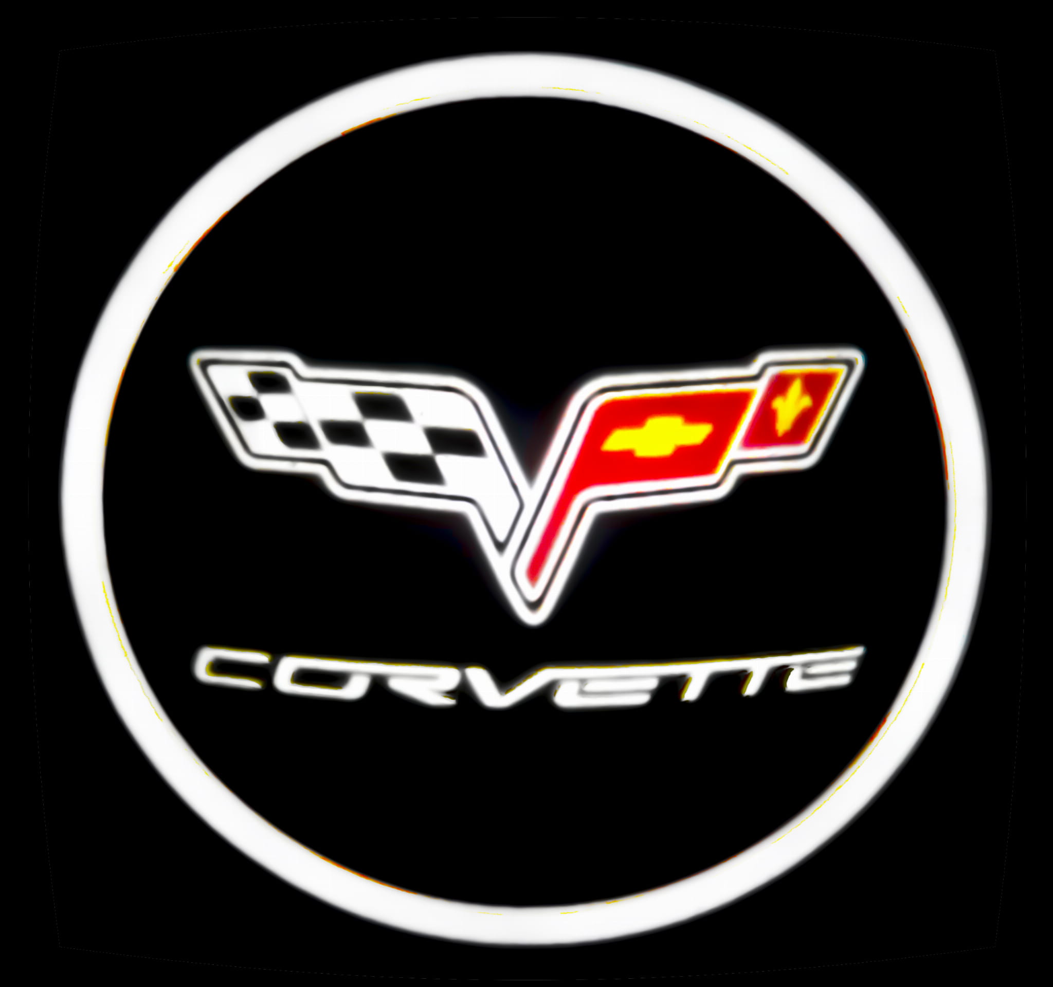 Chevrolet Corvette LED Projektor bezprzewodowy 10mm HD Logo C4 C5 C6 C7 ...
