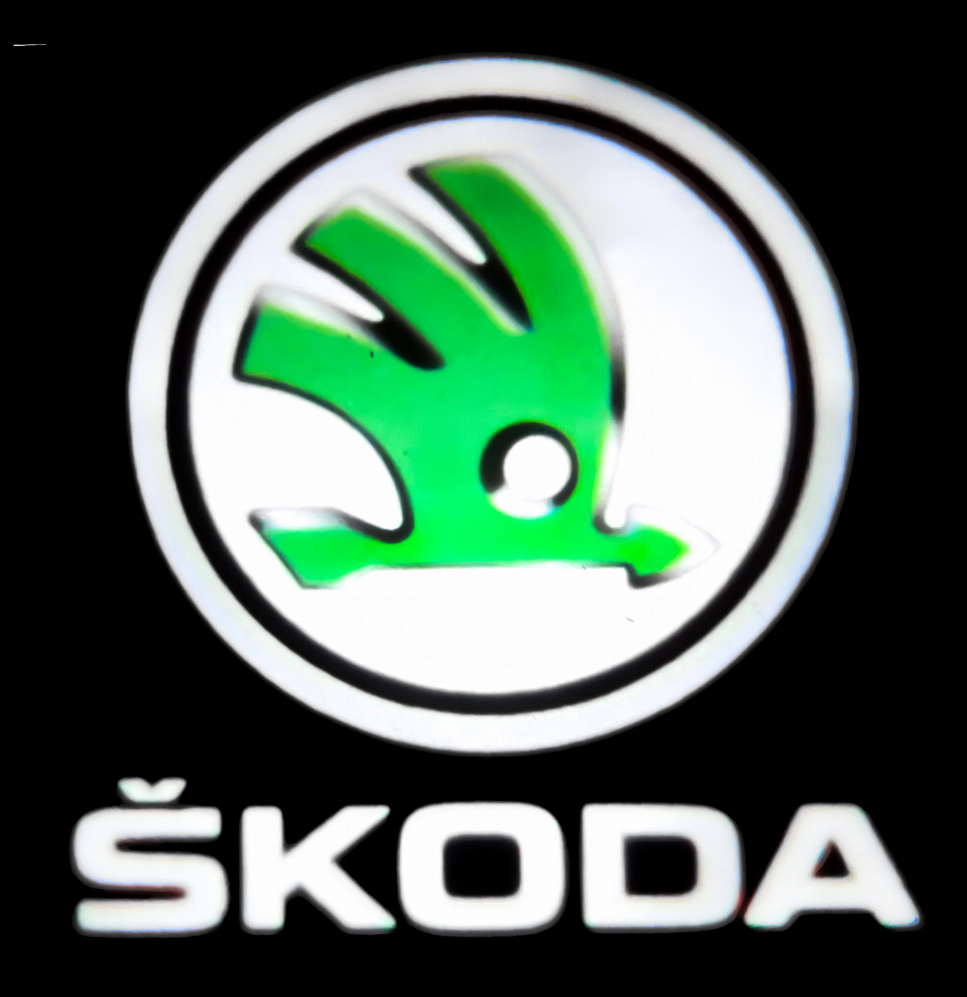 Skoda LED Projektor bezprzewodowy 10mm Logo Citigo Fabia Octavia ...