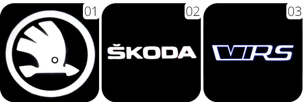 Skoda LED Projektor HD+ Logo Octavia Kodiaq VRS V RS LED Logo Projektor
